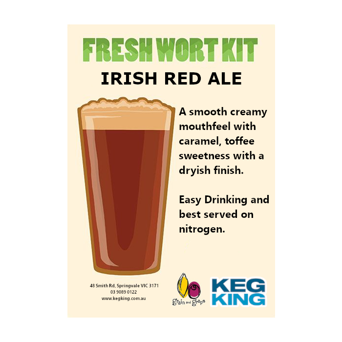 Irish Red Ale Keg King Brewing Grain & Grape Fresh Wort Kit